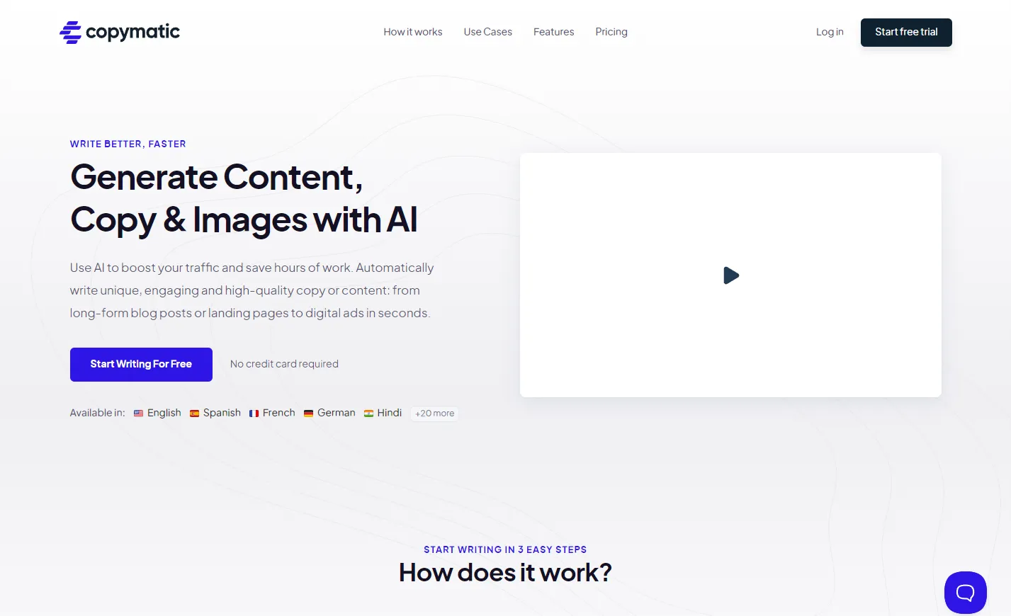 Copymatic: Versatile content creation platform for efficient, high-quality writing solutions