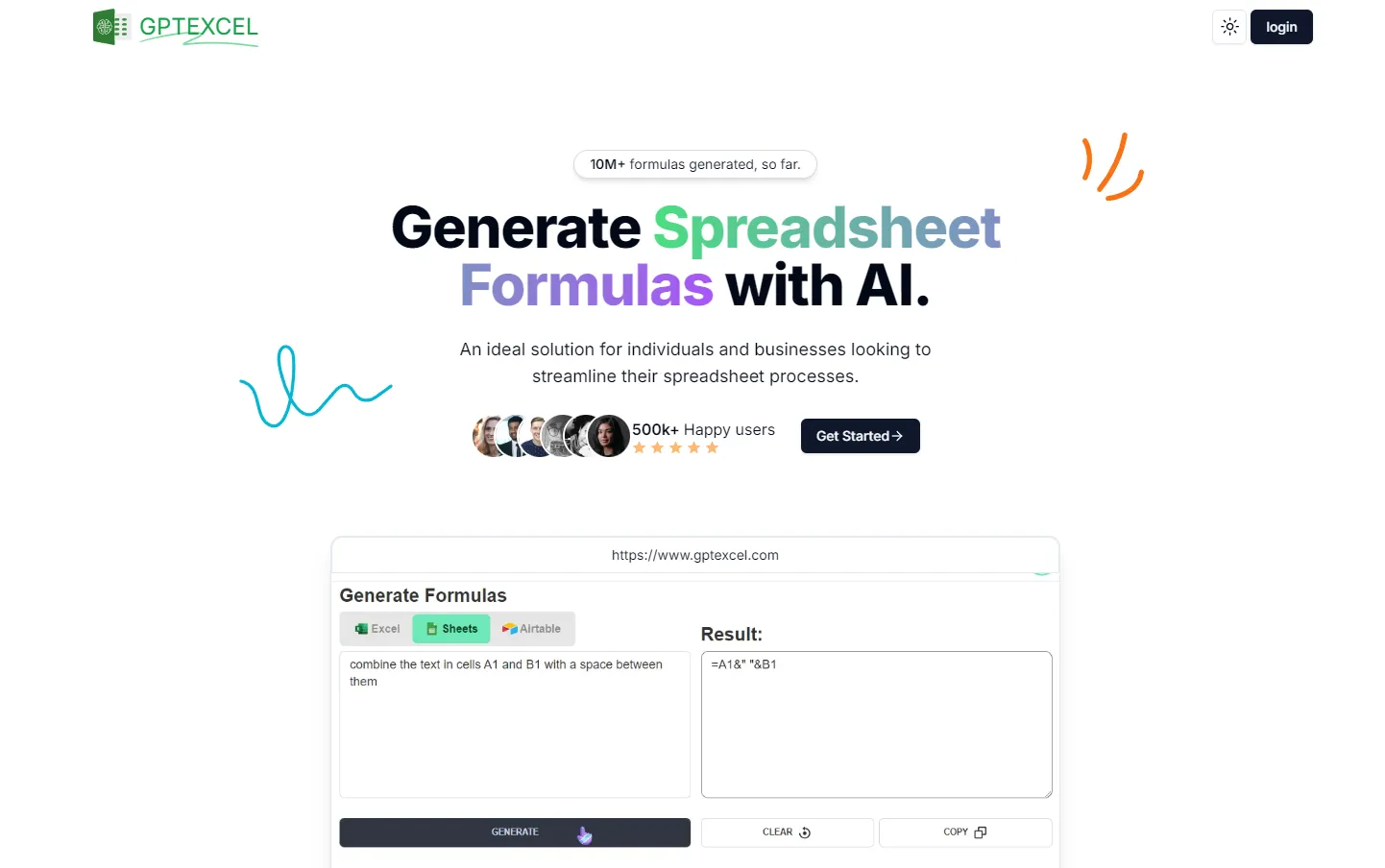 GPTExcel: Streamlined spreadsheet assistant for formula generation and task automation
