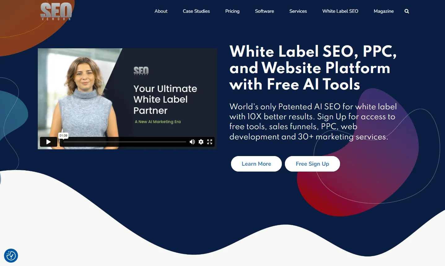 SEO Vendor: Comprehensive white-label SEO platform with real-time strategy control capabilities.