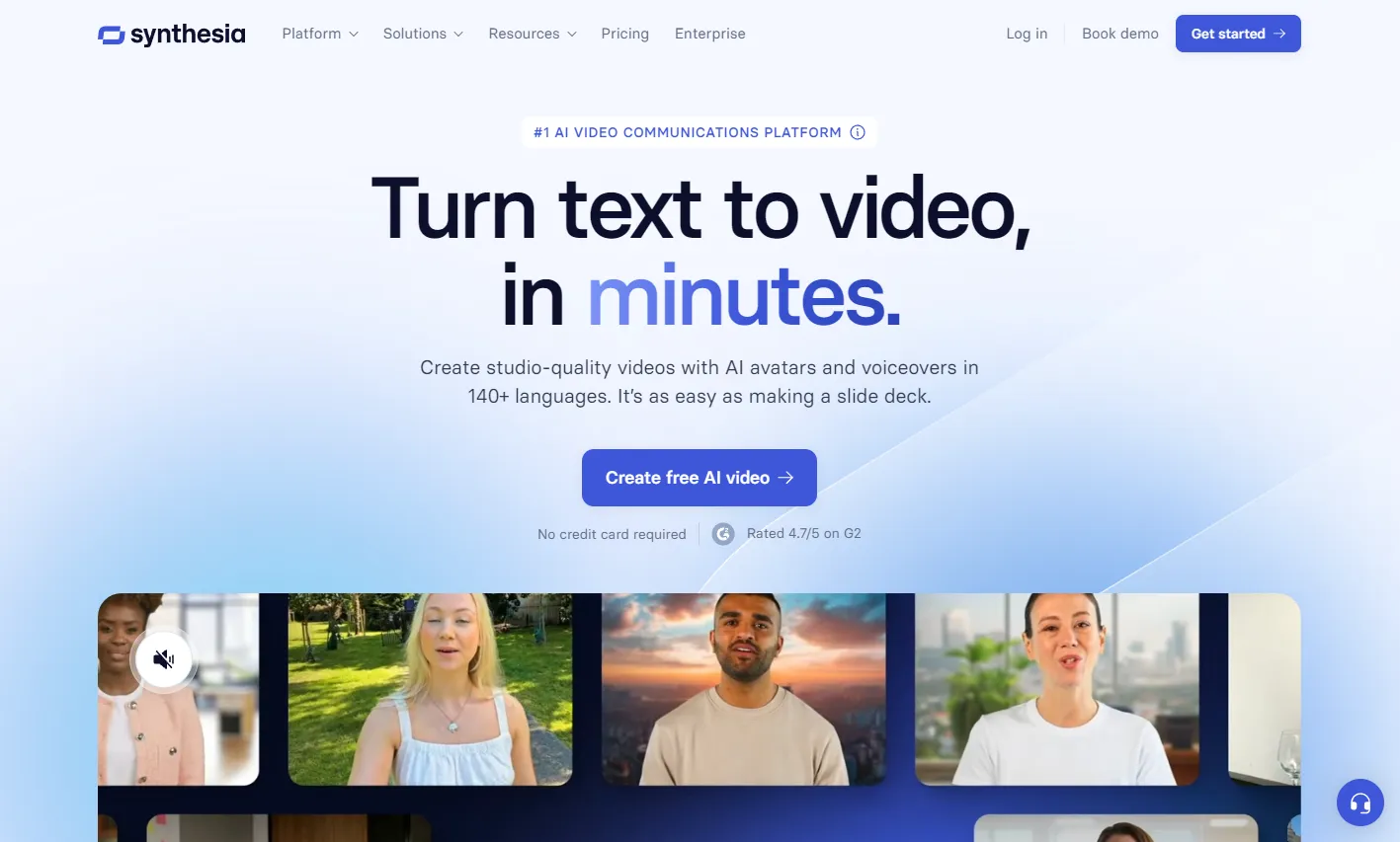 Synthesia: Text-to-video platform creating professional videos with ...