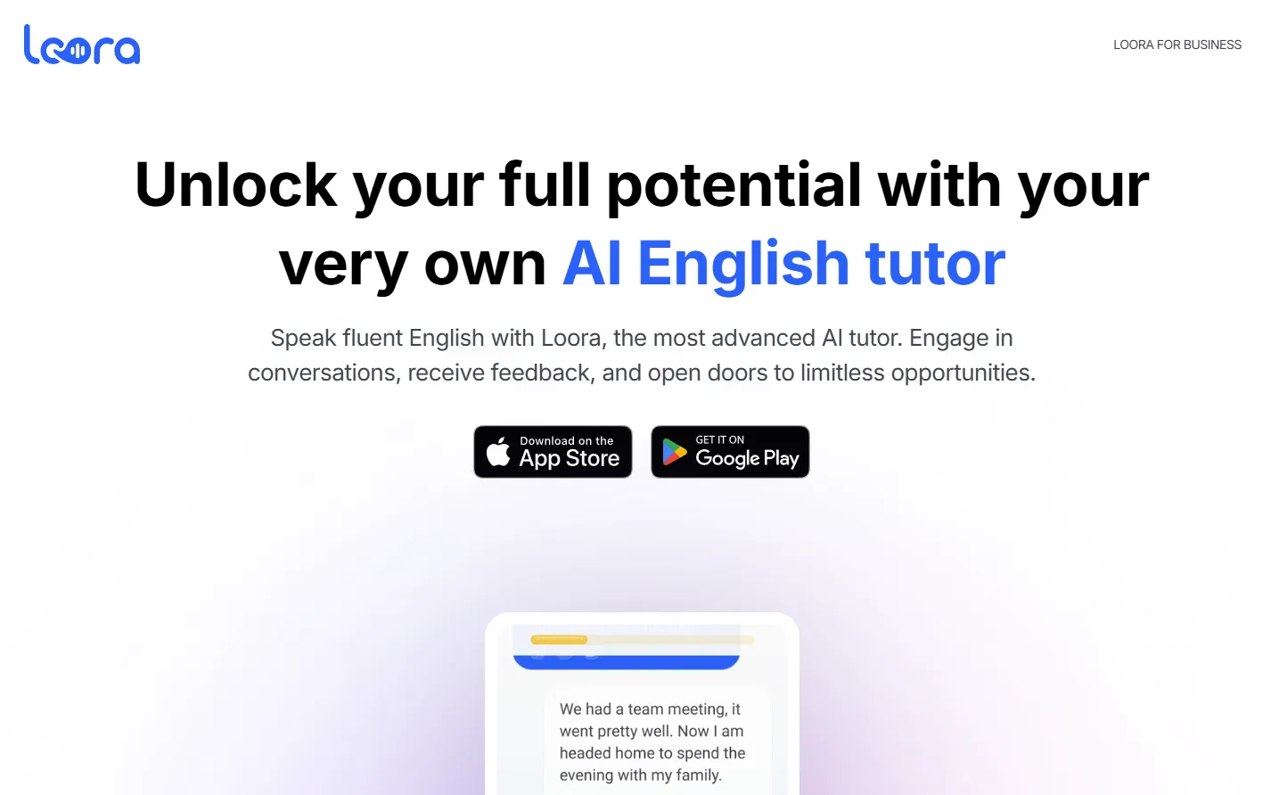 Loora: Personal English tutor offering natural conversation practice and instant feedback