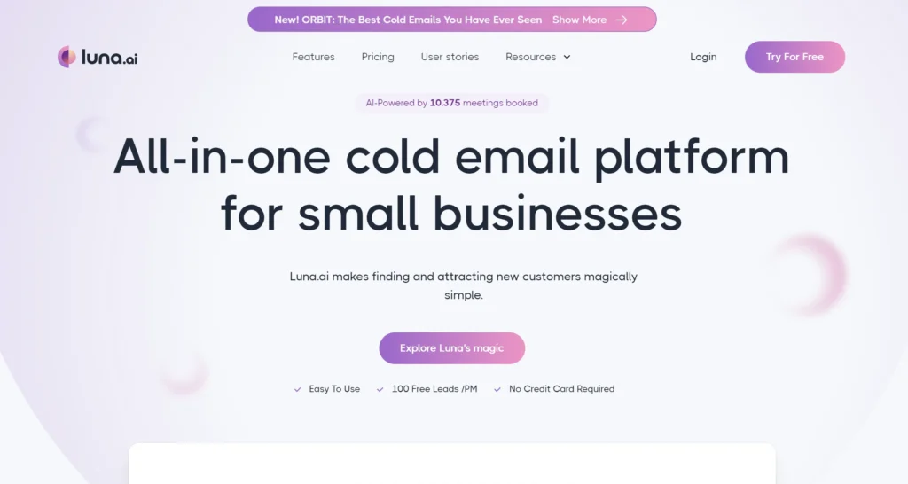 Luna AI: Cold email platform for personalized outreach and lead generation