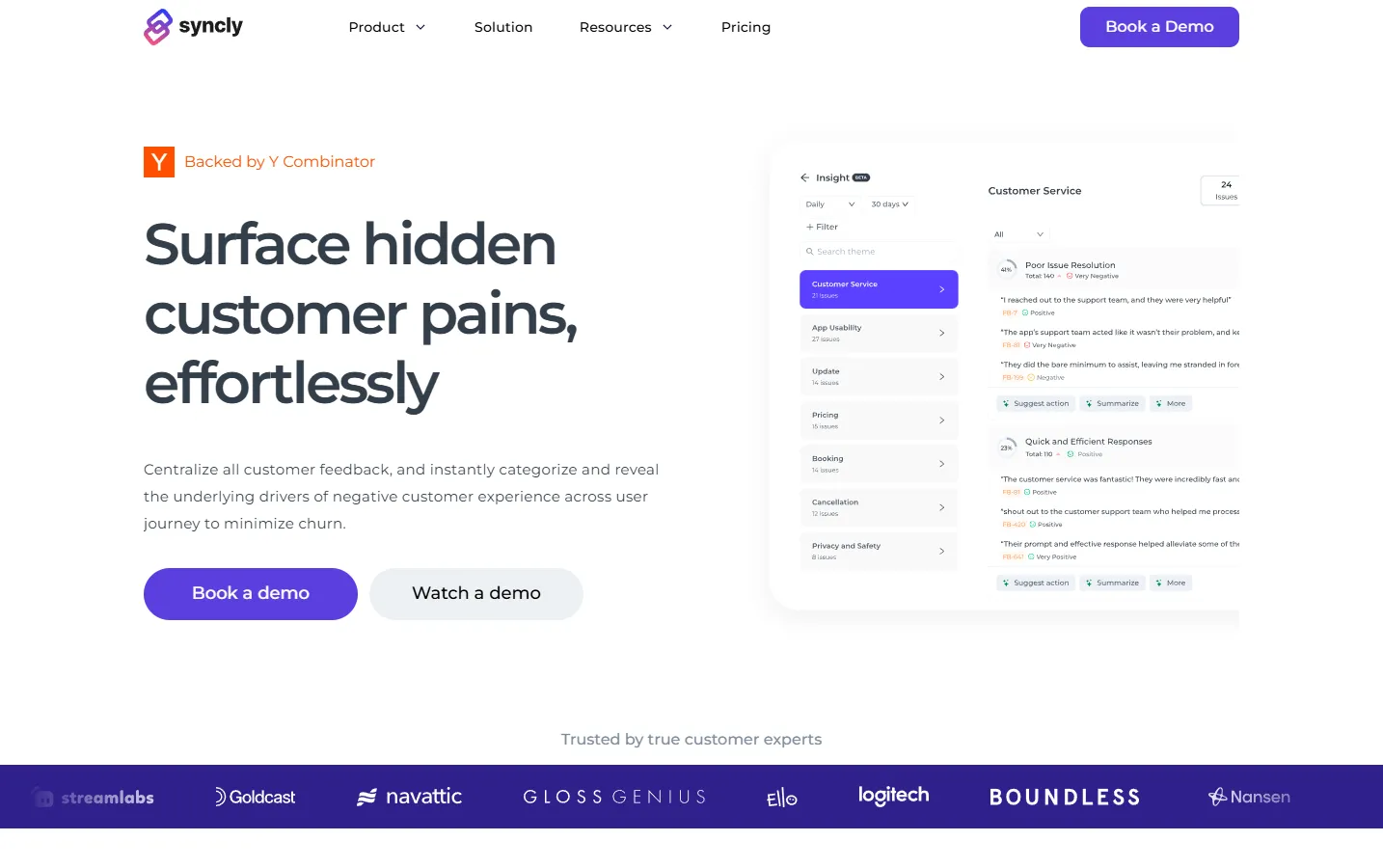Syncly: Customer feedback analysis platform for actionable business insights