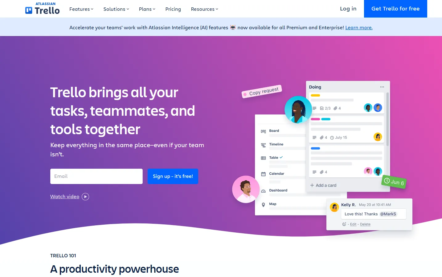 Trello: Visual project management tool with intuitive Kanban-style boards