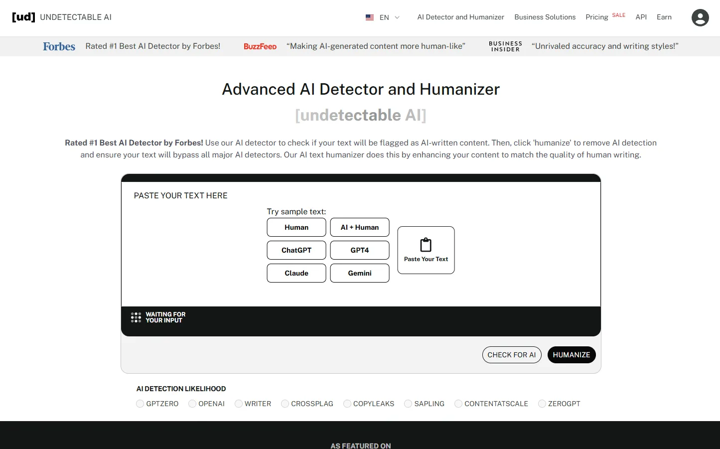 Undetectable AI: Content detection and humanization platform for natural-sounding writing