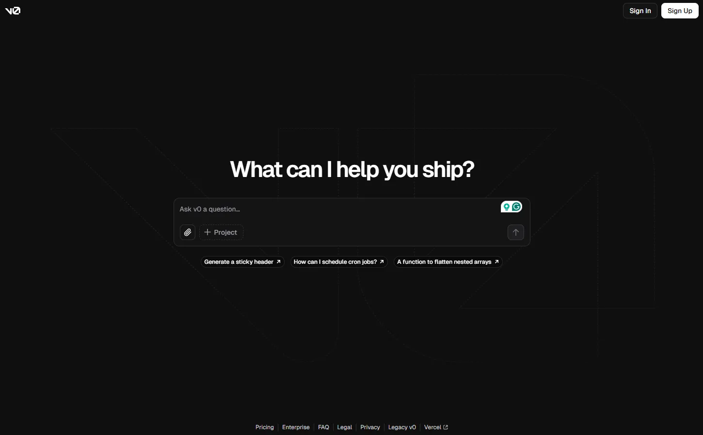 v0 AI by Vercel: Generative user interface system for creating React components instantly.