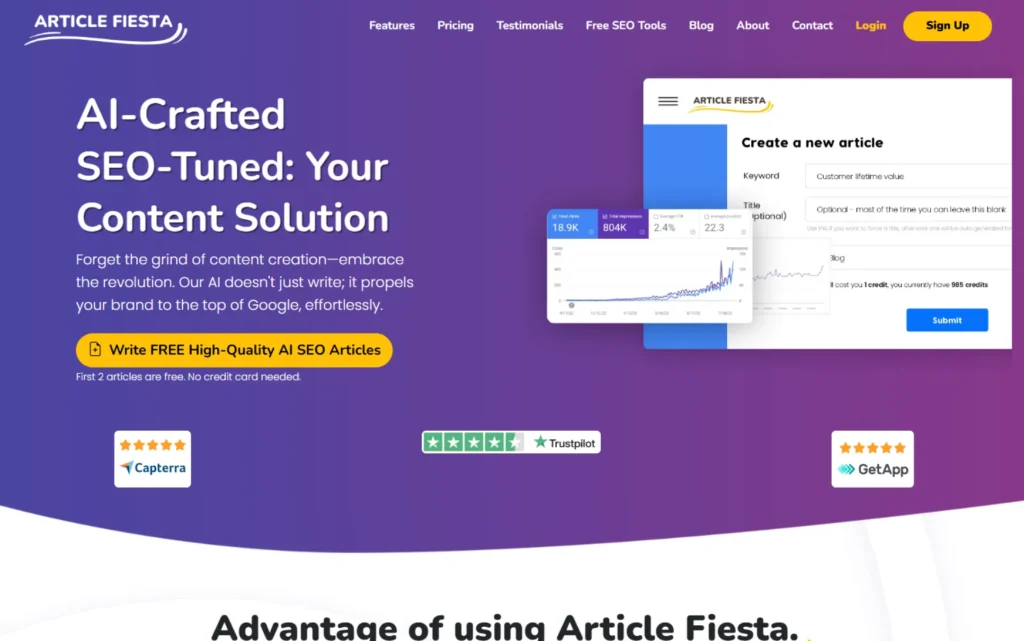 Article Fiesta: Complete content creation platform for SEO-focused website publishers
