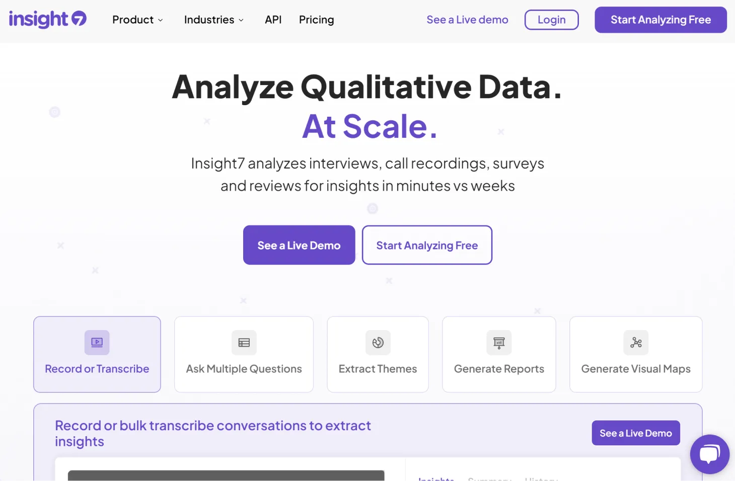 Insight7: Research analysis platform for quick customer feedback insights