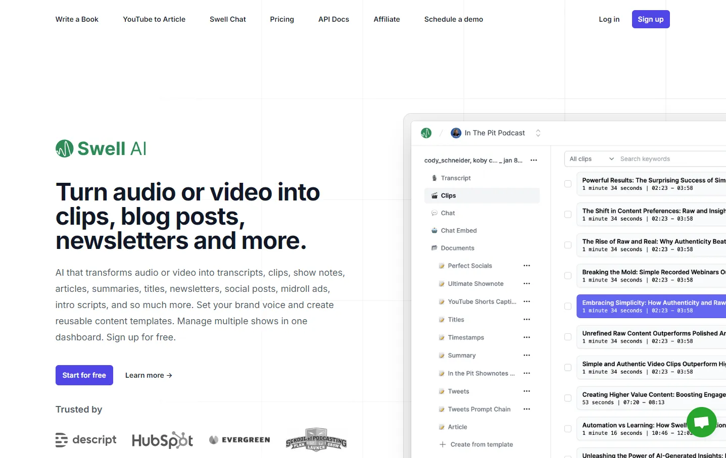 Swell AI: Content repurposing platform for podcasters and video creators