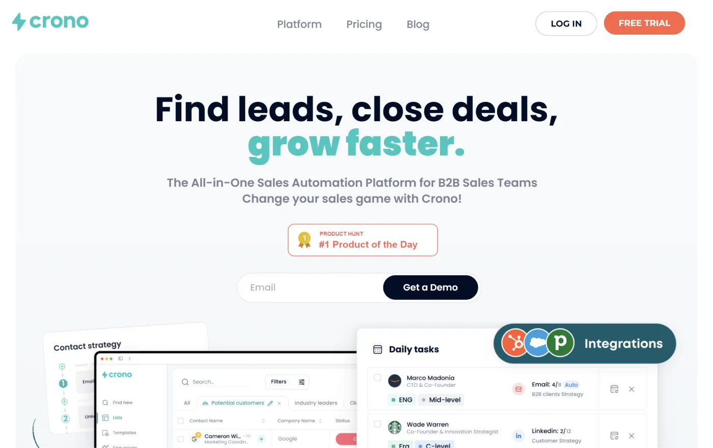 Crono: Comprehensive sales automation platform for B2B teams.