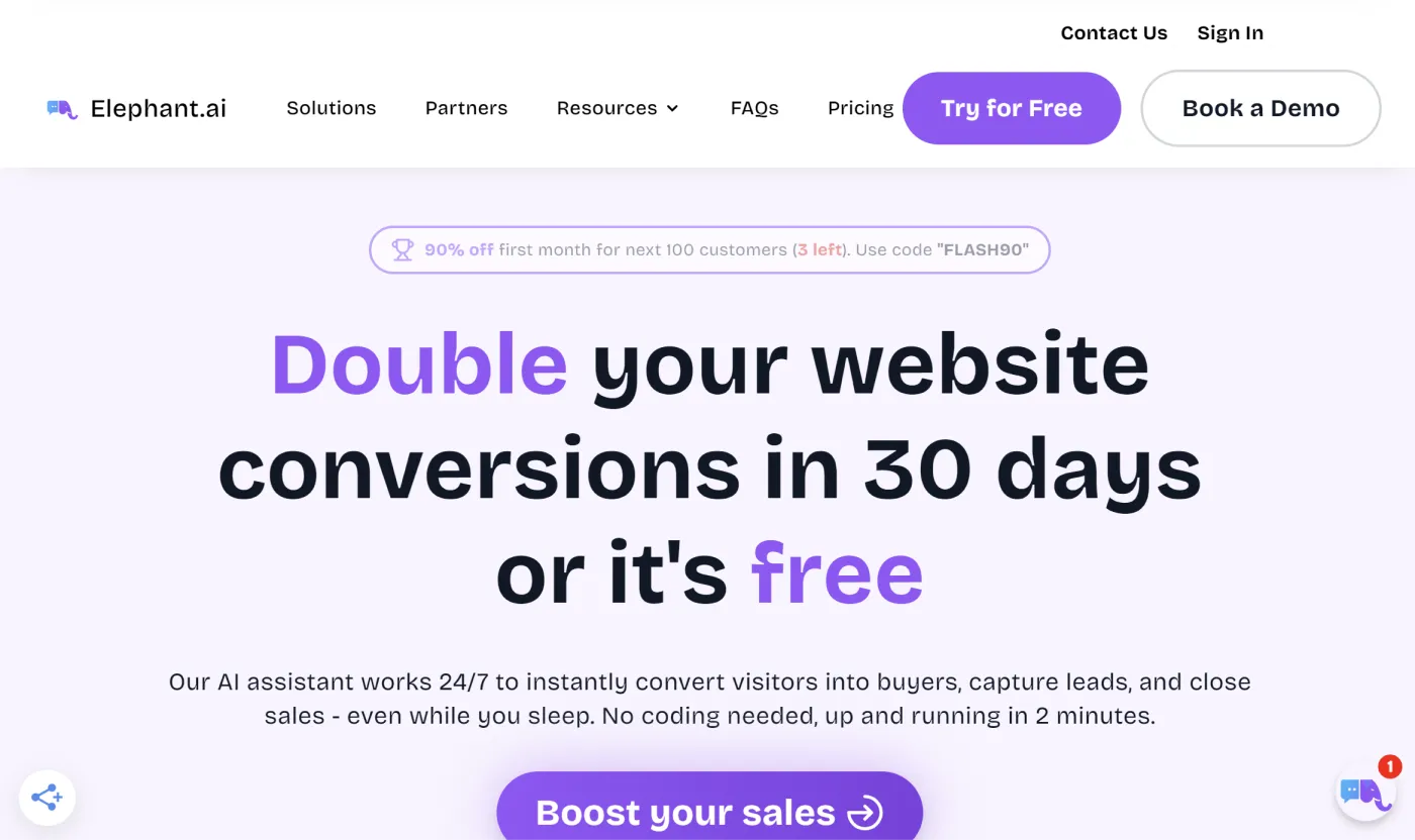 Elephant AI: Smart sales assistant that converts website visitors into ...
