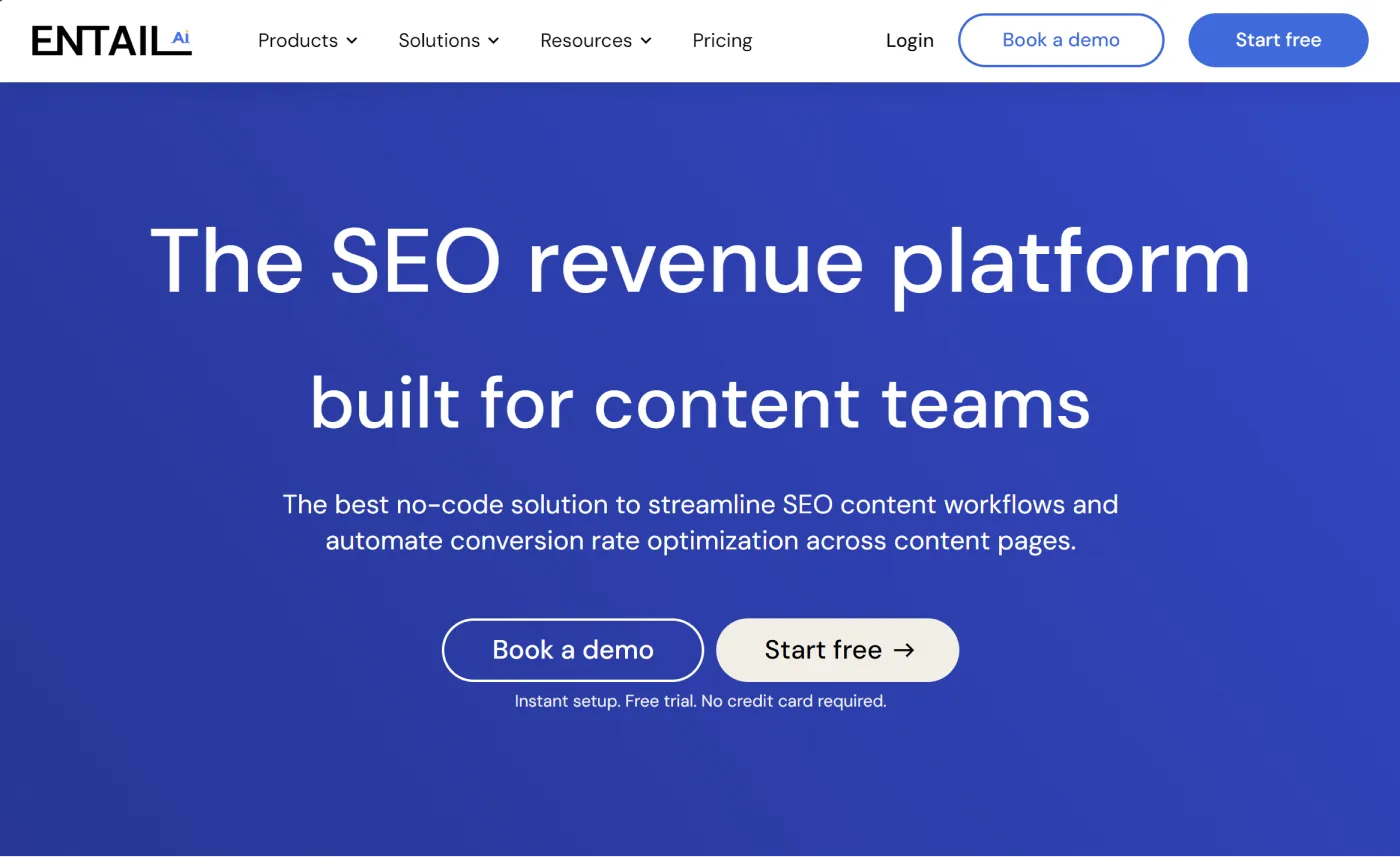 Entail AI: Complete content marketing platform for organic traffic growth