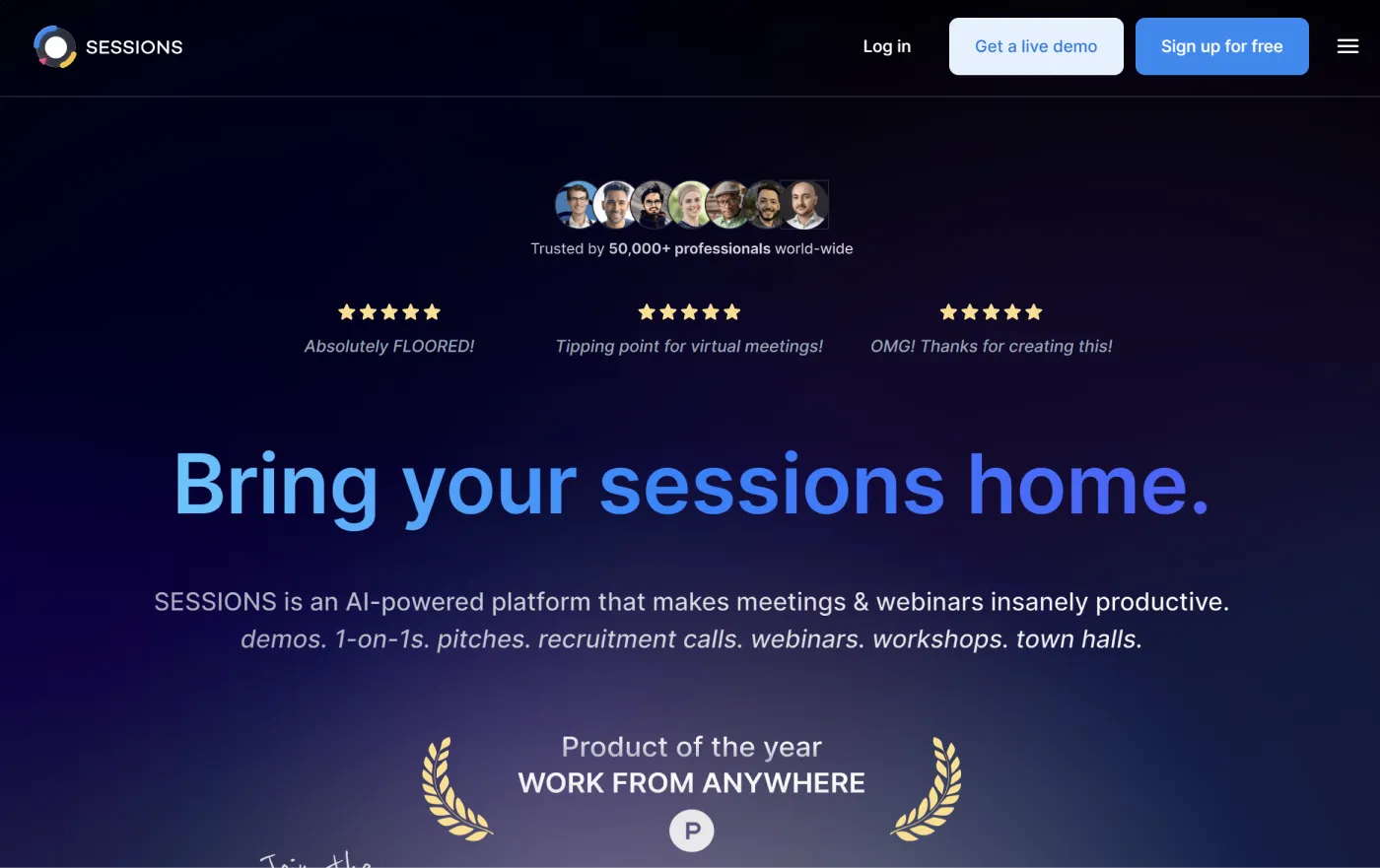 Sessions: Unified video conferencing and collaboration platform